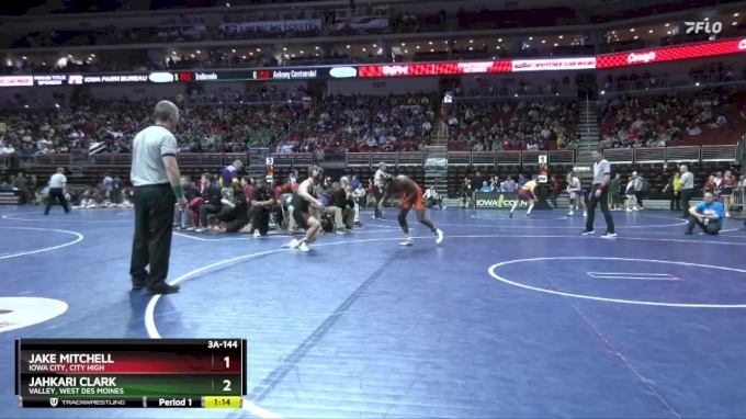 3A-144 lbs Champ. Round 2 - Jake Mitchell, Iowa City, City High vs ...