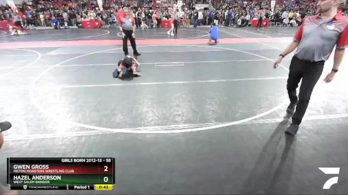 55 lbs 1st Place Match - Hazel Anderson, West Salem Bangor vs Gwen ...