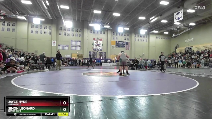 285 lbs Champ. Round 1 - Jayce Hyde, Springfield vs Simon Leonard ...