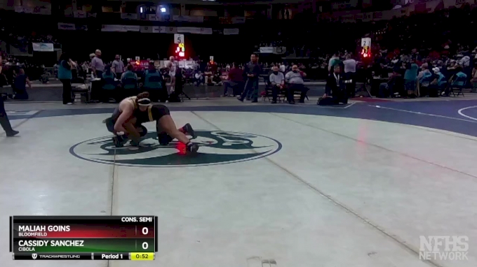 Girls 132 lbs Cons. Semi - Maliah Goins, Bloomfield vs Cassidy Sanchez ...