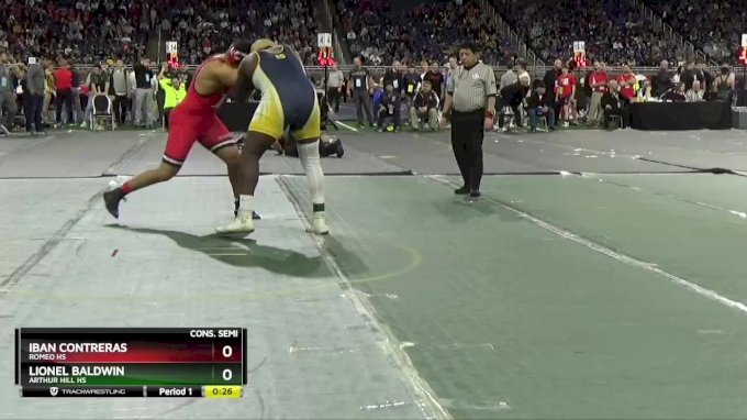 D1-285 lbs Cons. Semi - Lionel Baldwin, Arthur Hill HS vs Iban ...
