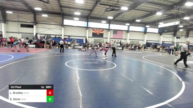 123 lbs 3rd Place - Lainee Bradley, Dove Creek Bulldogs vs Samantha ...