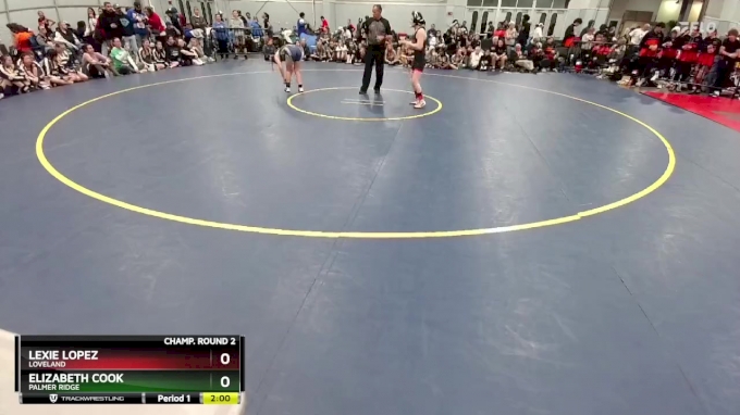 120 lbs Champ. Round 2 - Lexie Lopez, Loveland vs Elizabeth Cook ...