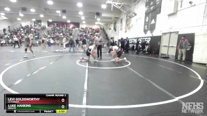 165 lbs Champ. Round 2 - Luke Hankins, Servite vs Levi Goldsworthy, La ...