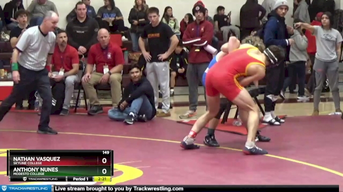 149 lbs 1st Place Match - Anthony Nunes, Modesto College vs Nathan ...