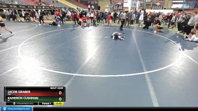 58 lbs 1st Place Match - Jacob Graber, MN vs Kameron Cushman, IA