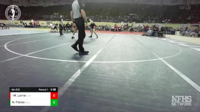 4A-215 lbs Quarterfinal - Malachi Lorne, CLINTON vs Noah Flores, SALLISAW