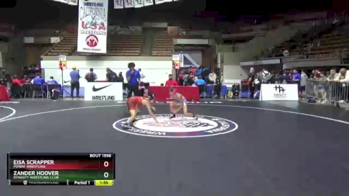 77 lbs Cons. Semi - Eisa Scrapper, Poway Wrestling vs Zander Hoover ...