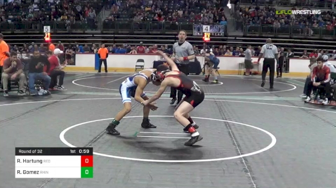 98 lbs Round Of 32 - Ryan Hartung, Red Nose vs Ricky Gomez, Rhino Wrestling