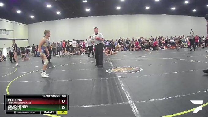 120 lbs Cons. Round 2 - Eli Luna, Tribe Wrestling Club vs Shad Henry ...