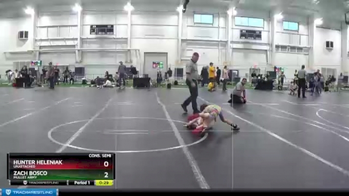 52 lbs Cons. Semi - Zach Bosco, Mullet Army vs Hunter Heleniak, Unattached