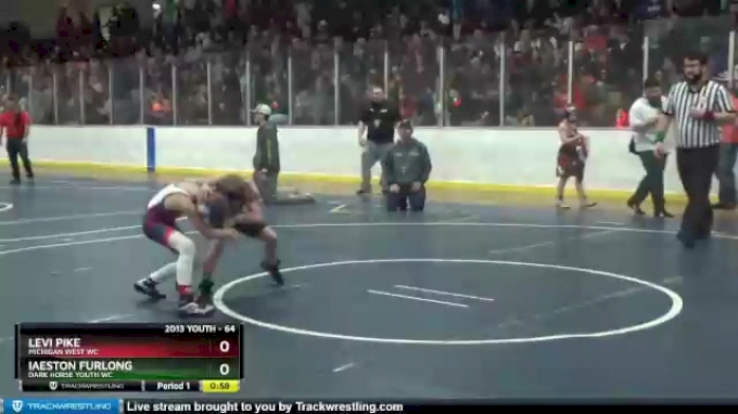 64 lbs Champ. Round 1 - Levi Pike, Michigan West WC vs Iaeston Furlong ...