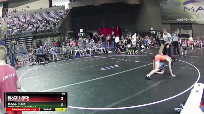 95 lbs Round 1 (6 Team) - Blaze Burch, Oklahoma Elite vs Isaac Folk ...
