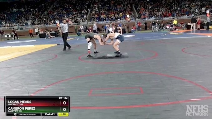 D4-132 lbs Quarterfinal - Cameron Perez, Lakeview HS vs Logan Mears ...