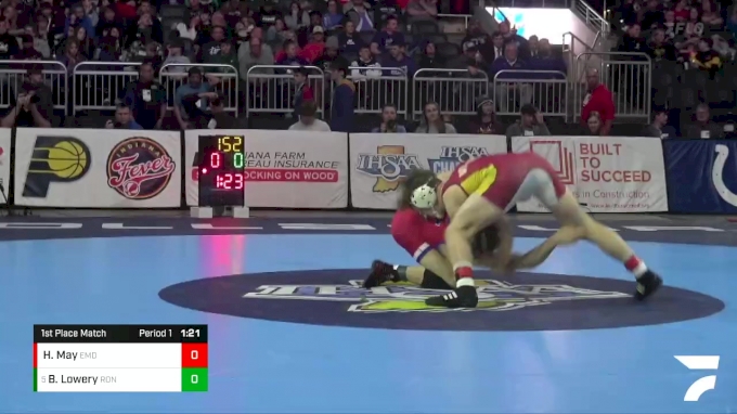 152 lbs 1st Place Match - Bryce Lowery, Roncalli vs Hunter May ...