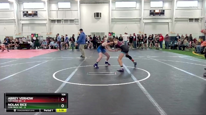 106 lbs Round 1 (10 Team) - Abrey Verhow, Tar River WC vs Nolan Rice ...