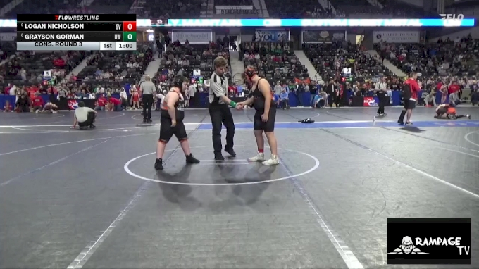 170 lbs Cons. Round 3 - Grayson Gorman, Ulysses WC vs Logan Nicholson ...