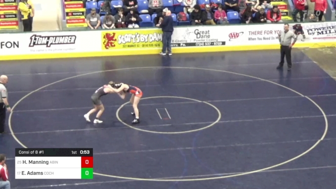 119 lbs Consi Of 8 #1 - Hayden Manning, Abington Heights vs Evey Adams ...