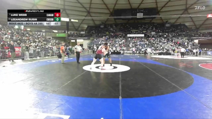 Boys 4A 285 lbs 7th Place Match - Luke Webb, Camas vs LeeAndrew Rubin ...