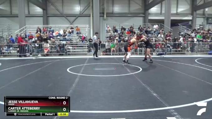 215 lbs Cons. Round 2 - Carter Atteberry, Larned Jr. Indians vs Jesse ...