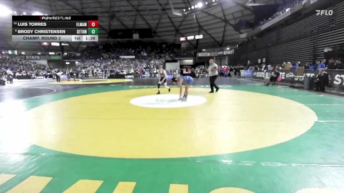 Boys 1A 113 lbs Champ. Round 2 - Brody Christensen, Seton Catholic vs ...