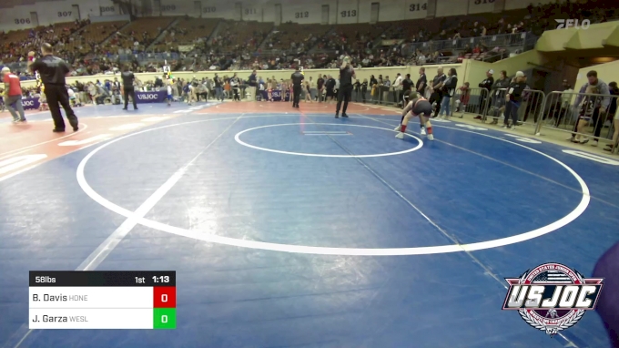 58 Lbs Semifinal Bo Davis Honey Badgers Wrestling Club Vs Joseph Garza Wesley Wrestling Club
