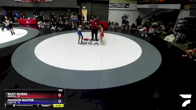 100 lbs Round 3 (16 Team) - Riley Rivera, IEWA-FR vs Madison Baxter ...