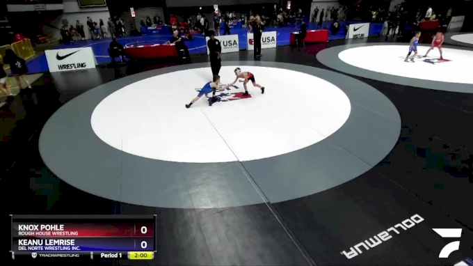 49 lbs Cons. Semi - Knox Pohle, Rough House Wrestling vs Keanu Lemrise ...