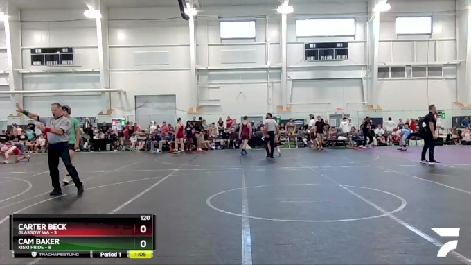 120 lbs Round 3 (8 Team) - Carter Beck, Glasgow WA vs Cam Baker, Kiski ...
