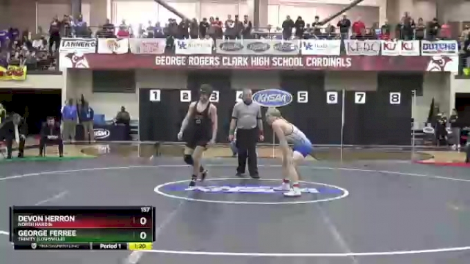 157 lbs 1st Place Match - Devon Herron, North Hardin vs George Ferree ...