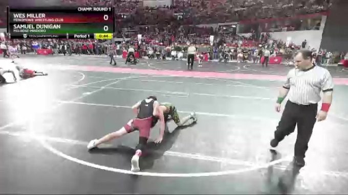 120 lbs Champ. Round 1 - Samuel Dunigan, Melrose-Mindoro vs Wes Miller ...