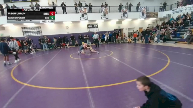 110 lbs Cons. Round 3 - Jason Unruh, Rocky Mountain vs Walter Geer ...