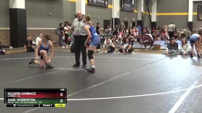 146 lbs Round 3 (6 Team) - Allison Garbacz, Illinois vs Sage Hoisington ...