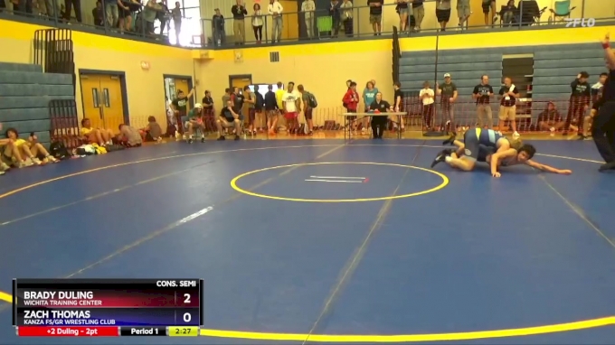 150 lbs Cons. Semi - Brady Duling, Wichita Training Center vs Zach ...