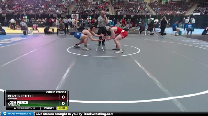 5A 195 lbs Champ. Round 1 - Josh Pierce, Timberline vs Porter Cottle ...