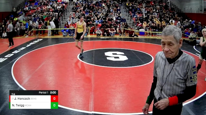 114 lbs Champ. Round 1 - Josh Hancock, Bentworth Hs vs Nina Twigg ...