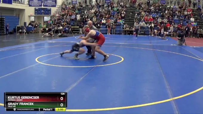126 lbs Champ. Round 1 - Grady Francek, Yale HS vs Kurtus Gerencser ...