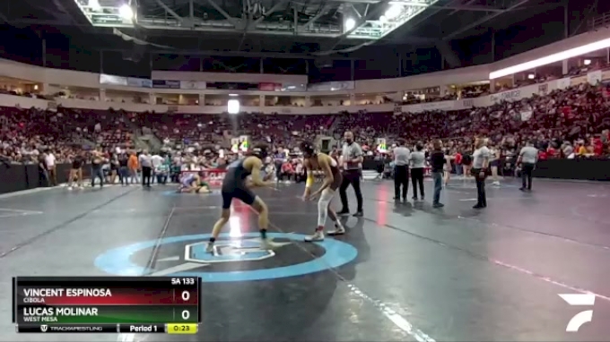 5A 133 lbs Cons. Round 1 - Vincent Espinosa, Cibola vs Lucas Molinar ...