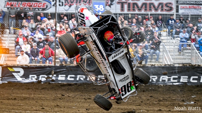 Watch Kyle Larson Flip At ChilI Bowl Nationals - FloRacing