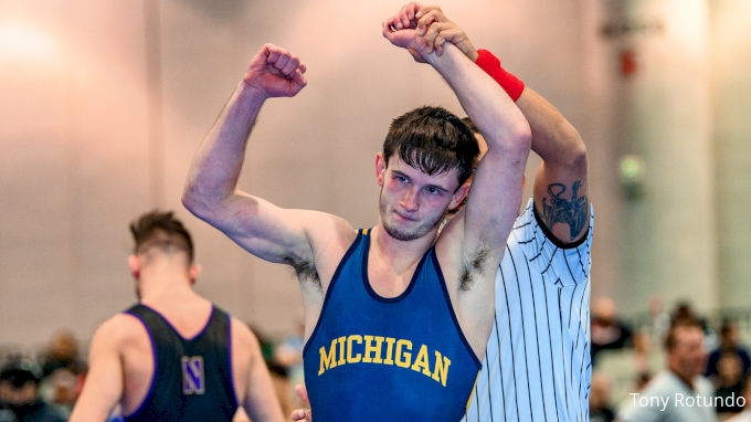 Michigan's #6 Dylan Ragusin Pins Penn State's #4 Aaron Nagao In ...