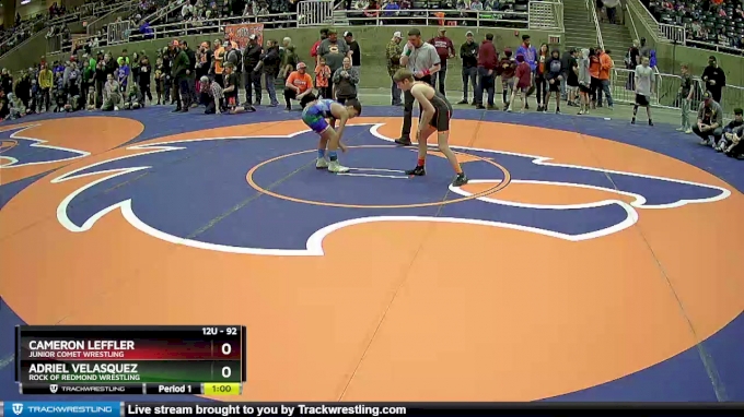 92 lbs Champ. Round 1 - Adriel Velasquez, Rock Of Redmond Wrestling vs ...