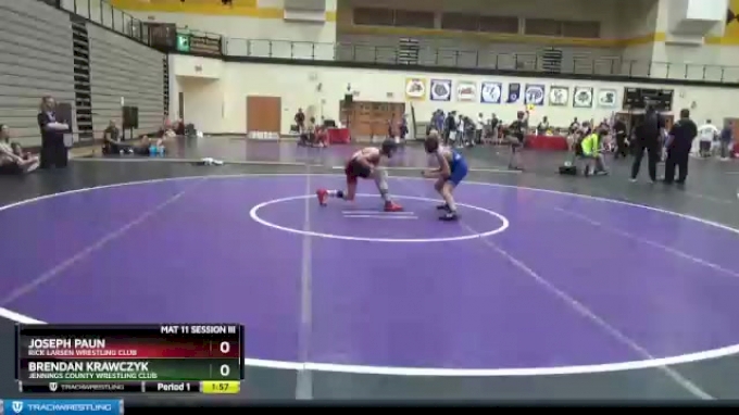 98 lbs Cons. Semi - Joseph Paun, Rick Larsen Wrestling Club vs Brendan ...