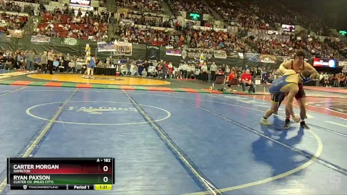 A - 182 lbs Champ. Round 1 - Carter Morgan, Hamilton vs Ryan Paxson ...