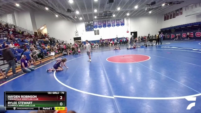 75 lbs Round 3 - Hayden Robinson, Thermopolis Wrestling Club vs Rylee ...