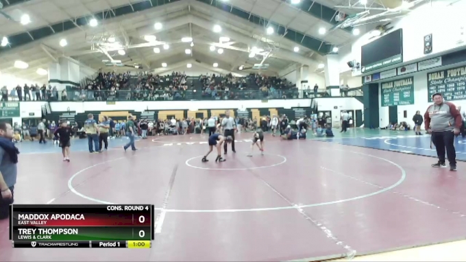 90 lbs Cons. Round 4 - Maddox Apodaca, East Valley vs Trey Thompson ...