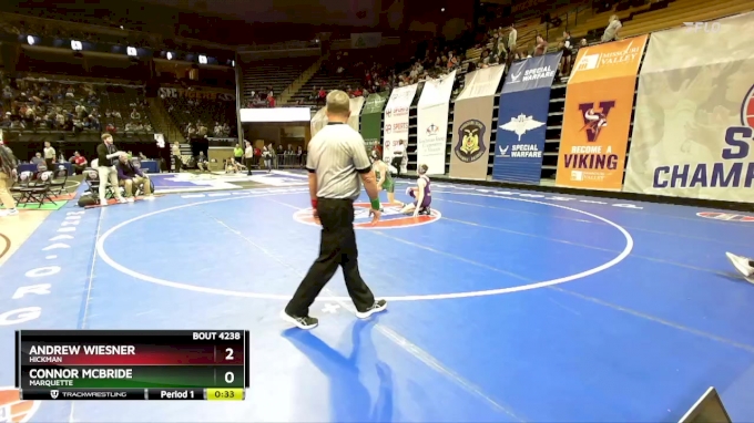 126 Class 4 lbs Cons. Round 2 - Andrew Wiesner, Hickman vs Connor ...