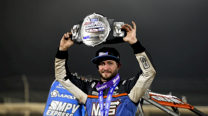 Justin Grant Reacts After His Fourth Kokomo USAC Sprint Car Smackdown Win