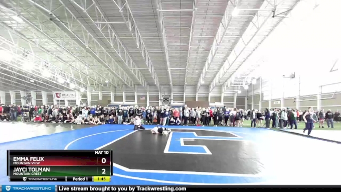 100 lbs Champ. Round 1 - Jayci Tolman, Mountain Crest vs Emma Felix ...