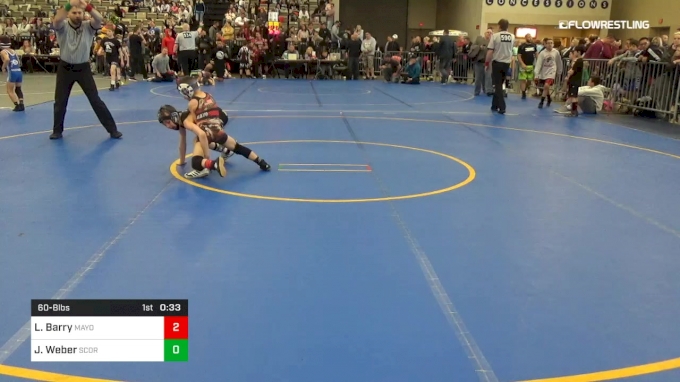 60 lbs Consi Of 8 #2 - Logan Barry, Mayo Quanchi vs Jaxson Weber, Scorpion