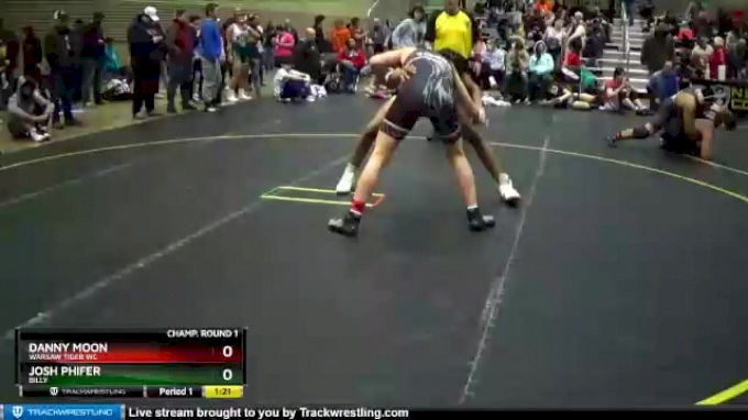 143 lbs Champ. Round 1 - Danny Moon, Warsaw Tiger Wc vs Josh Phifer, Billy